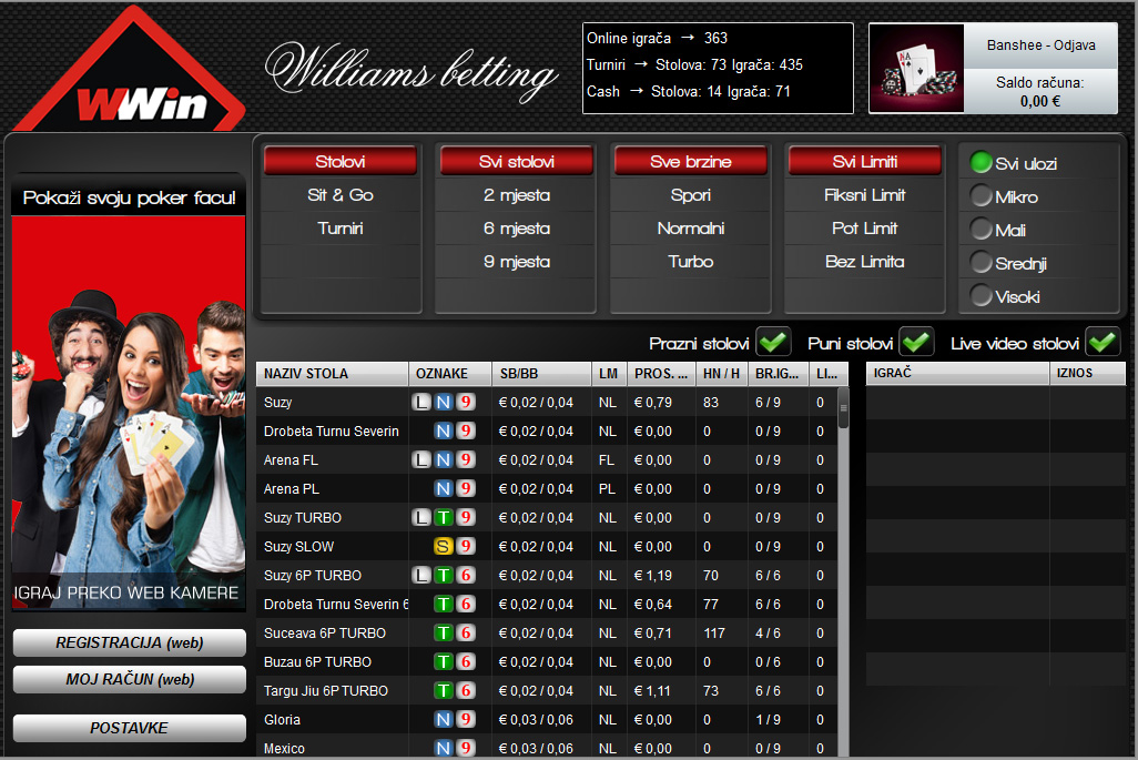 WWin kladionica recenzija 2022. Saznaj sve o Williams ponudi